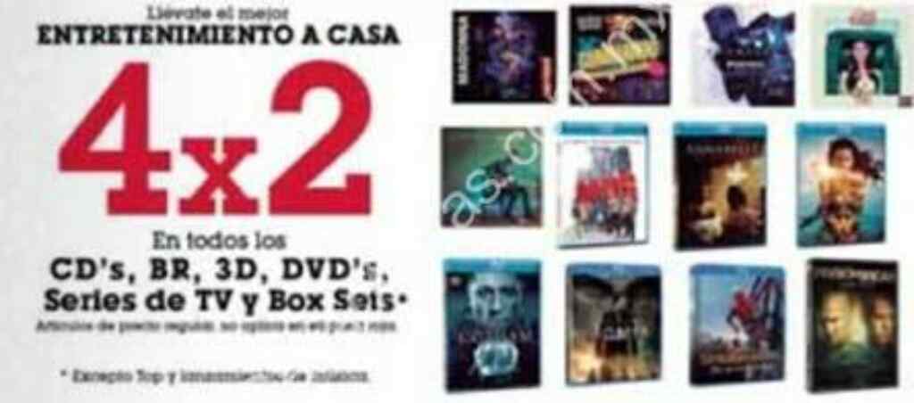 Promoción Sears el Buen Fin 2017: 4x2 en CDs, DVDs, blu rays y series de TV