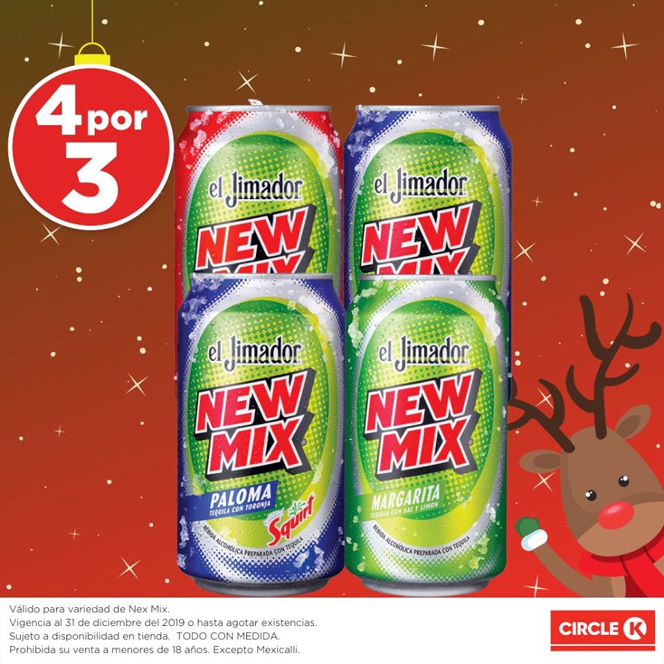 En Circle K 4x3 en bebidas Caribe Cooler y New Mix