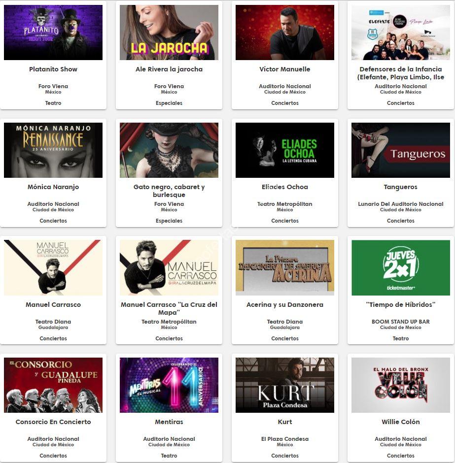 Ofertas Ticketmaster Jueves 2×1 en conciertos y eventos seleccionados