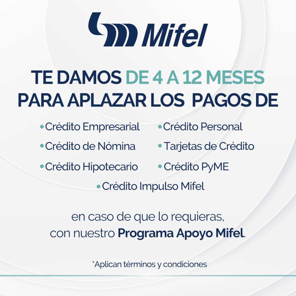 Promoción Banca Mifel Contingencia Coronavirus: aplaza tus pagos de 4 a ...
