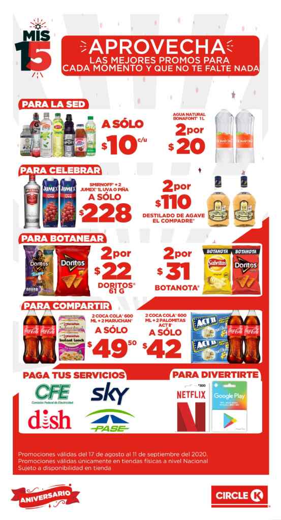 Folleto de ofertas Circle K del 17 de agosto al 11 de septiembre 2020