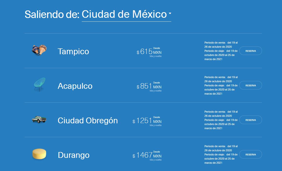 Venta Azul Aeroméxico Octubre 2020 Vuelos Nacionales Desde 615 E