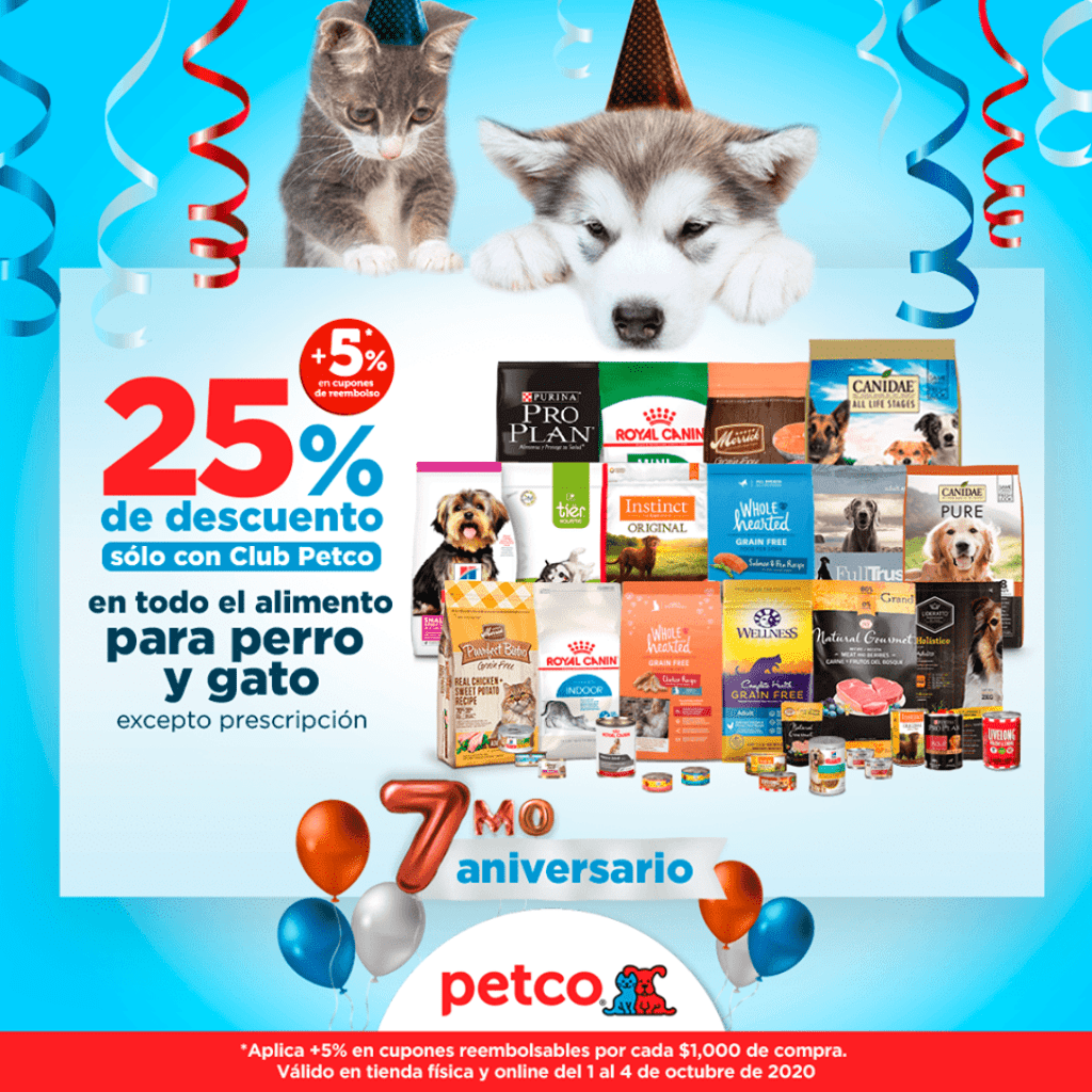 Promo Petco Aniversario 2020: 25% de descuento + 5% adicional en todo ...