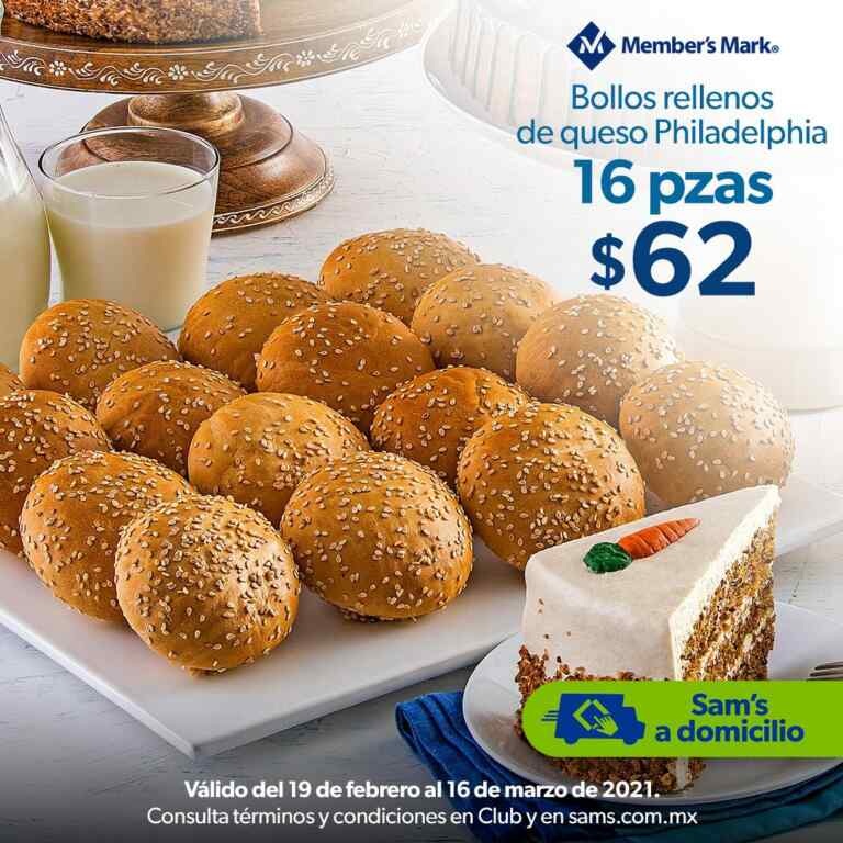 Ofertas Sams Club y Sams Café en alimentos y panadería