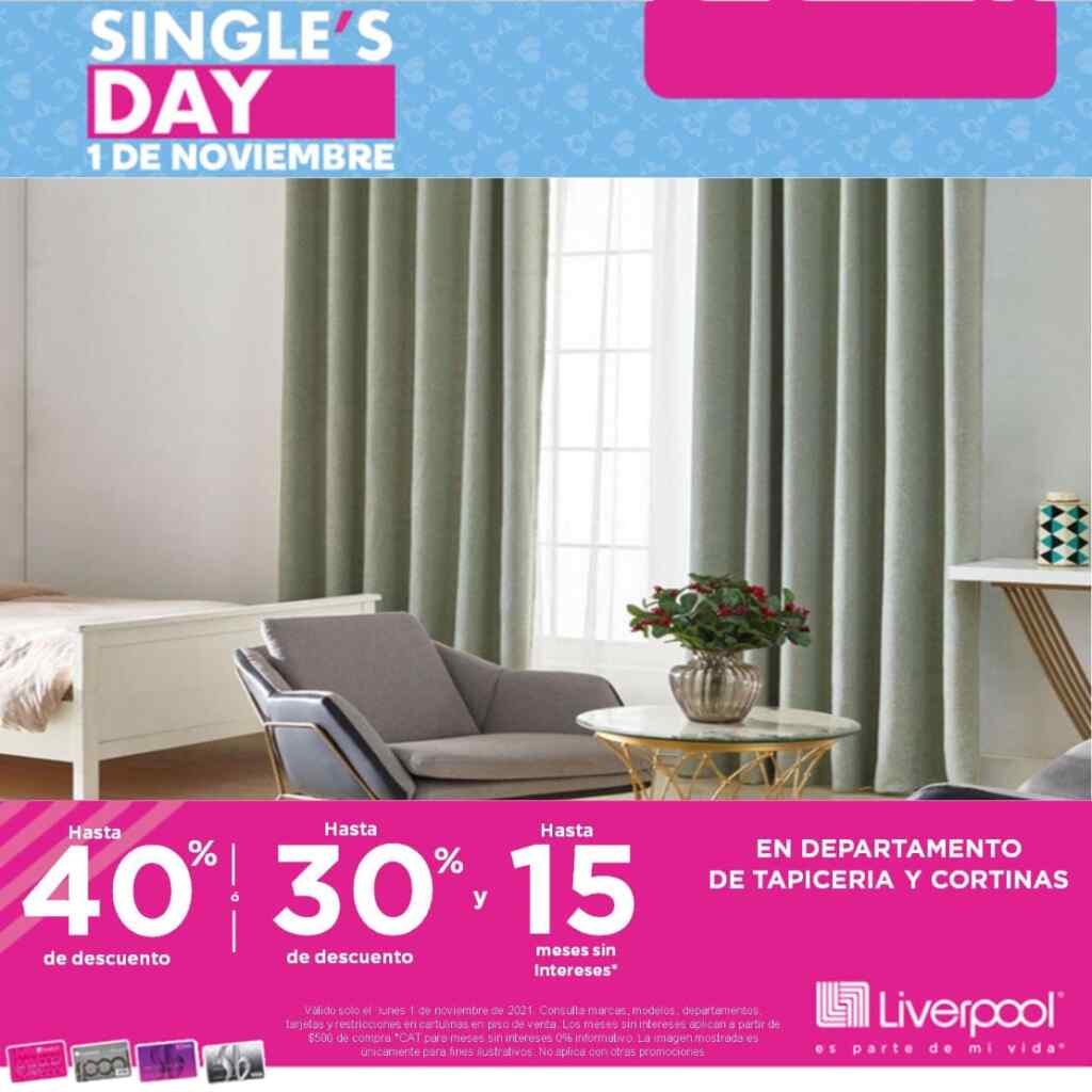 Liverpool Singles Day 2021 promociones por departamento este 1 de noviembre