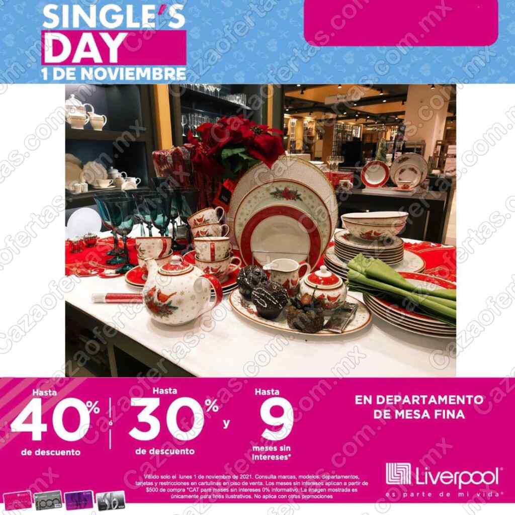 Liverpool Singles Day 2021 promociones por departamento este 1 de noviembre