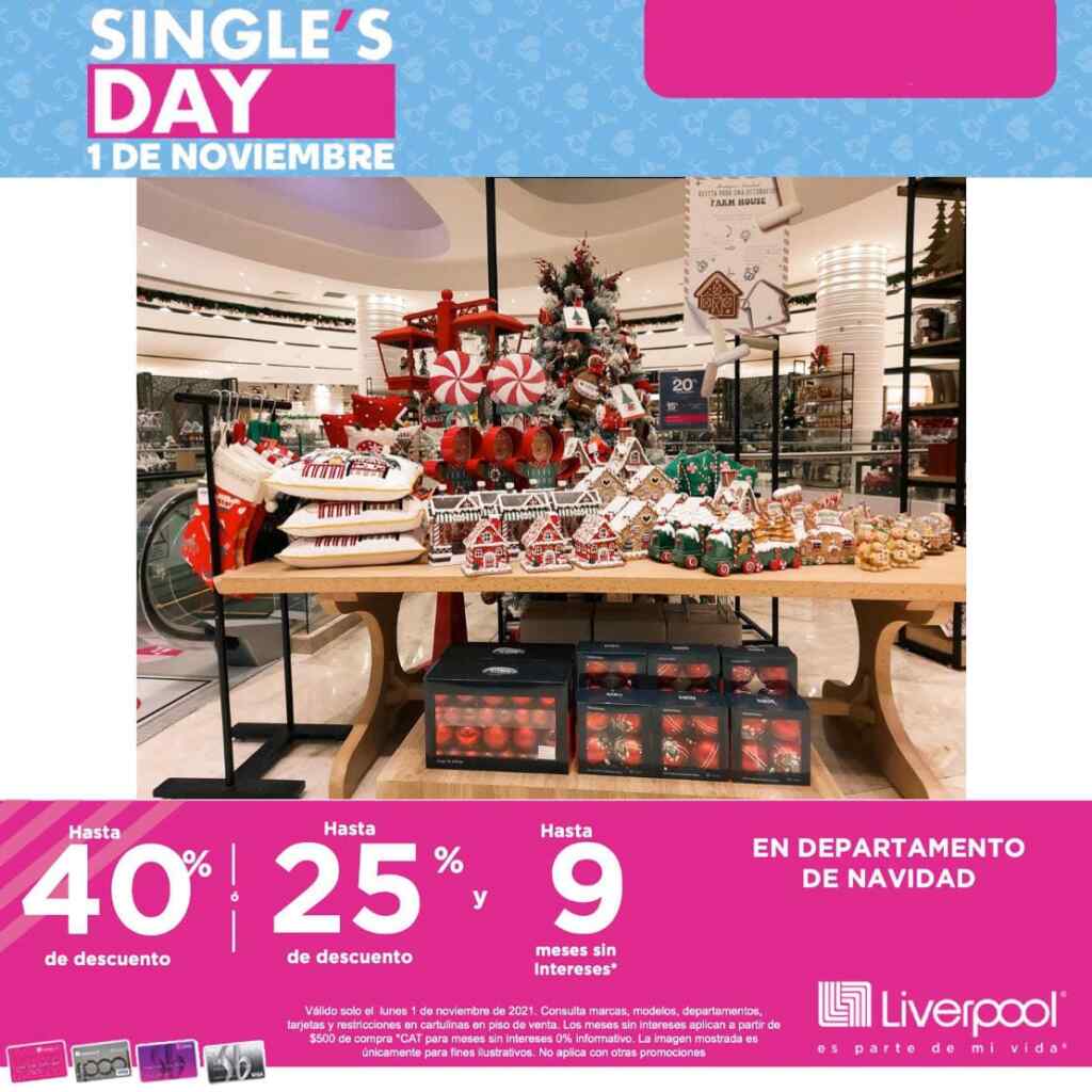 Liverpool Singles Day 2021 promociones por departamento este 1 de noviembre