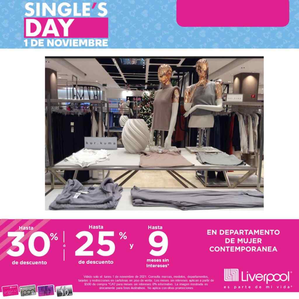 Liverpool Singles Day 2021 promociones por departamento este 1 de noviembre