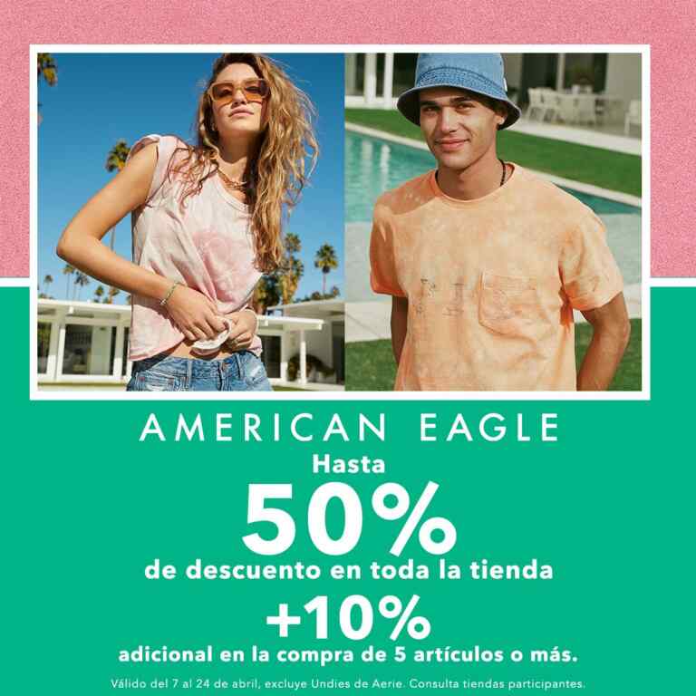 Promoción American Eagle y Aerie: Hasta 50% de descuento + 10% adicional