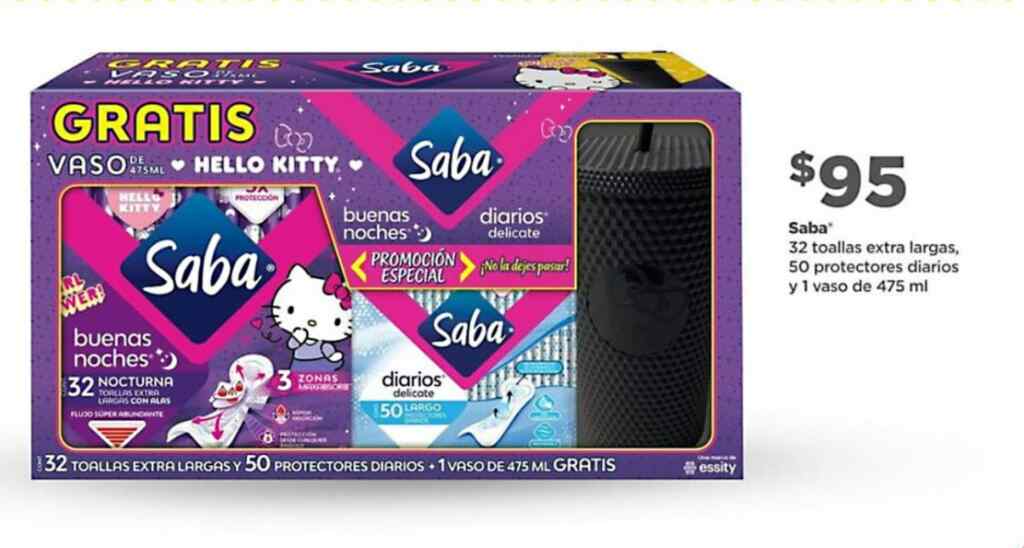 Promo Saba vaso de Hello Kitty reutilizable Gratis en empaques marcados