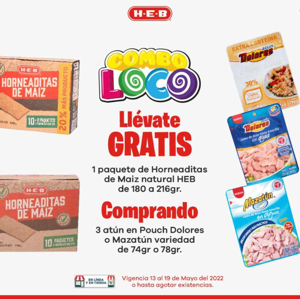 Ofertas HEB Combo Loco productos GRATIS con tus compras del 13 al 19 de ...