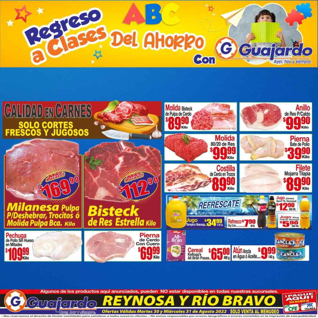 Ofertas Súper Guajardo frutas y verduras 30 y 31 de agosto
