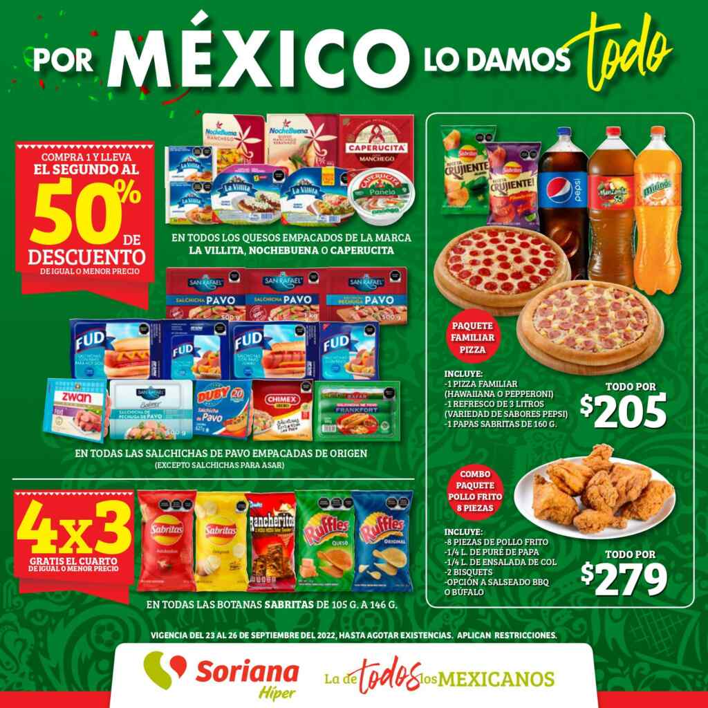 Folleto Soriana fin de semana 23 al 26 de septiembre 2022