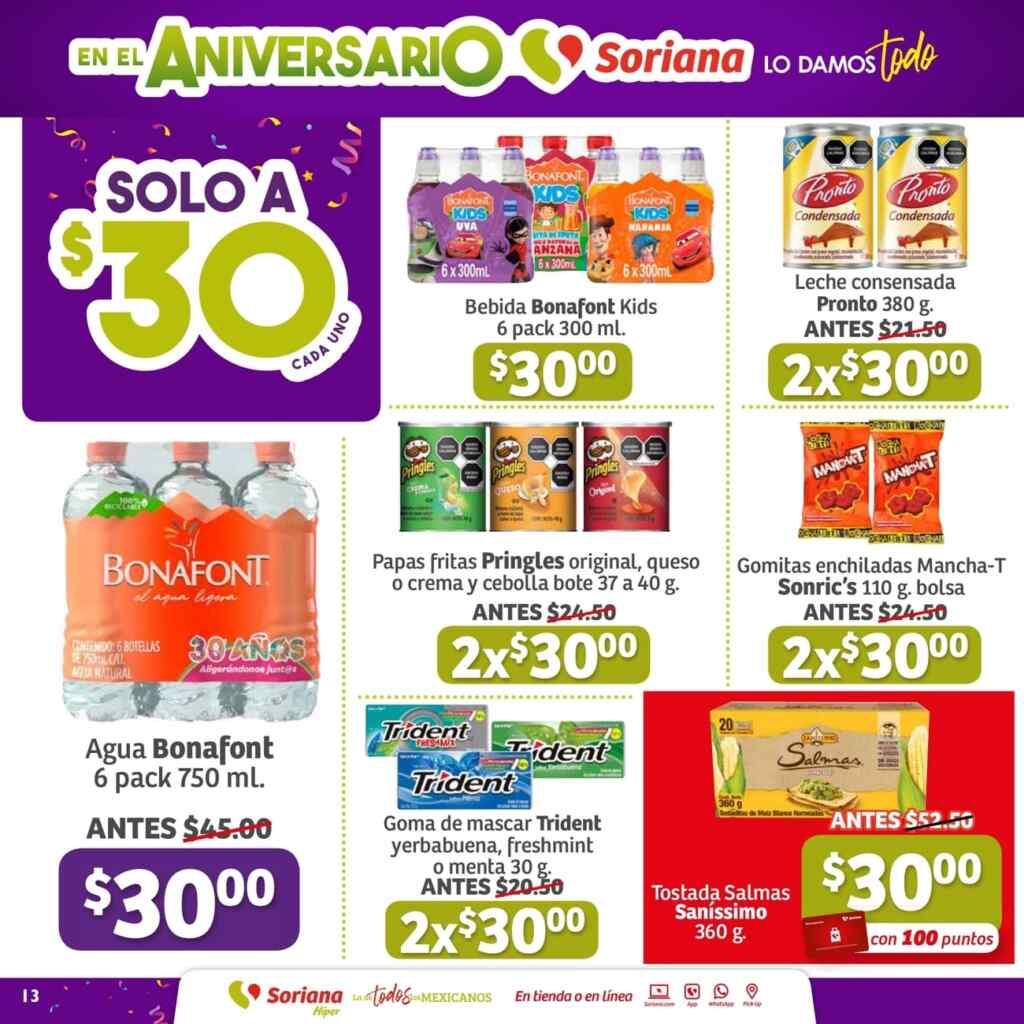Folleto Soriana Aniversario 2022: productos desde $10 y más