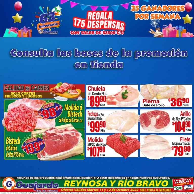 Ofertas Súper Guajardo frutas y verduras 11 y 12 de octubre