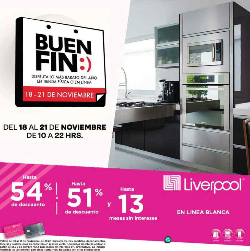 Liverpool Buen Fin 2022 promociones por departamento del 18 al 21 de ...