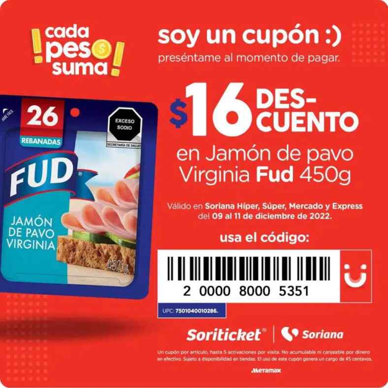 Cupones Soriana Soriticket fin de semana 9 al 11 de diciembre 2022