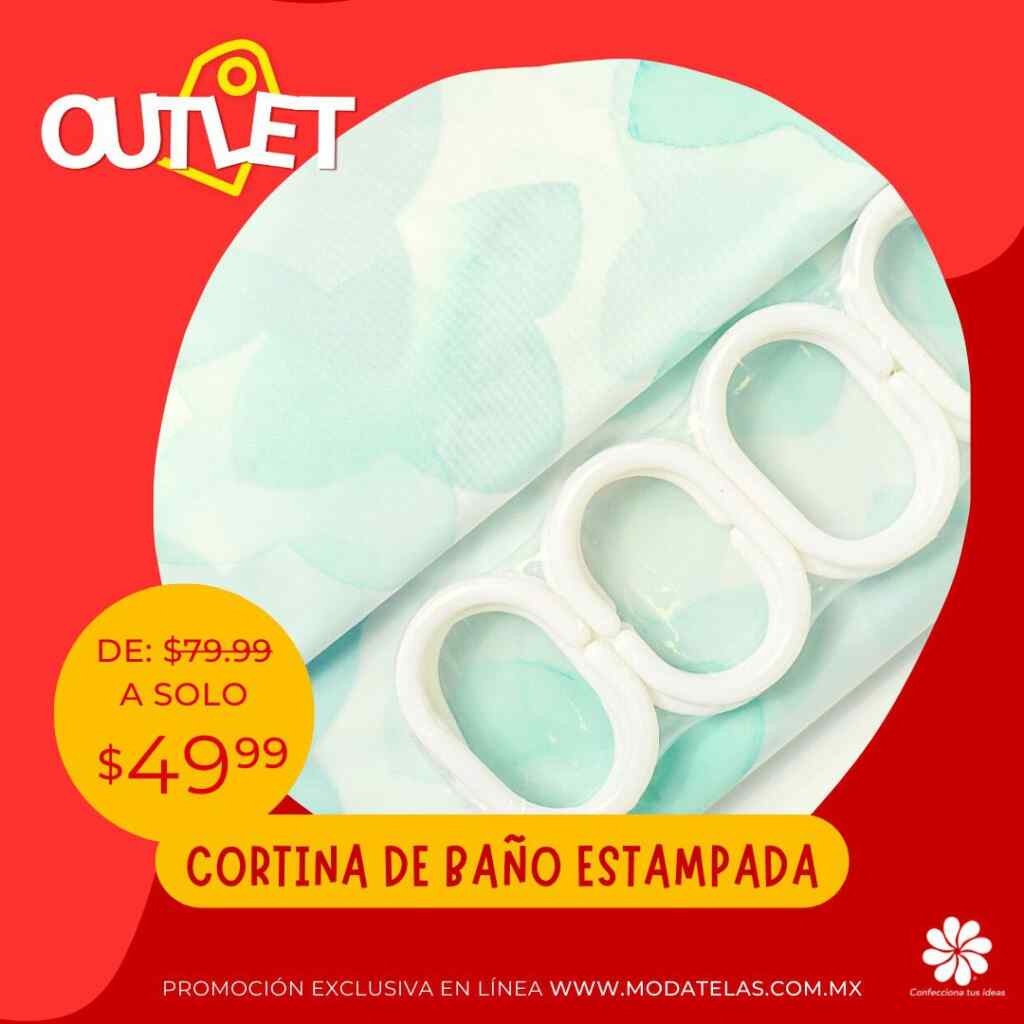 Cortinas de baño a sólo $49.99 en el outlet de Modatelas