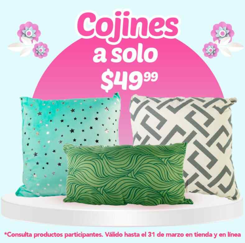 Cojines varios modelos a sólo $49 en Modatelas