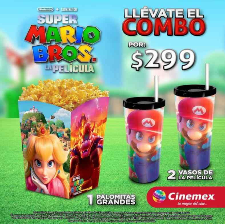 Combos Cinemex Super Mario Bros: Precios de combos con figuras y vasos ...