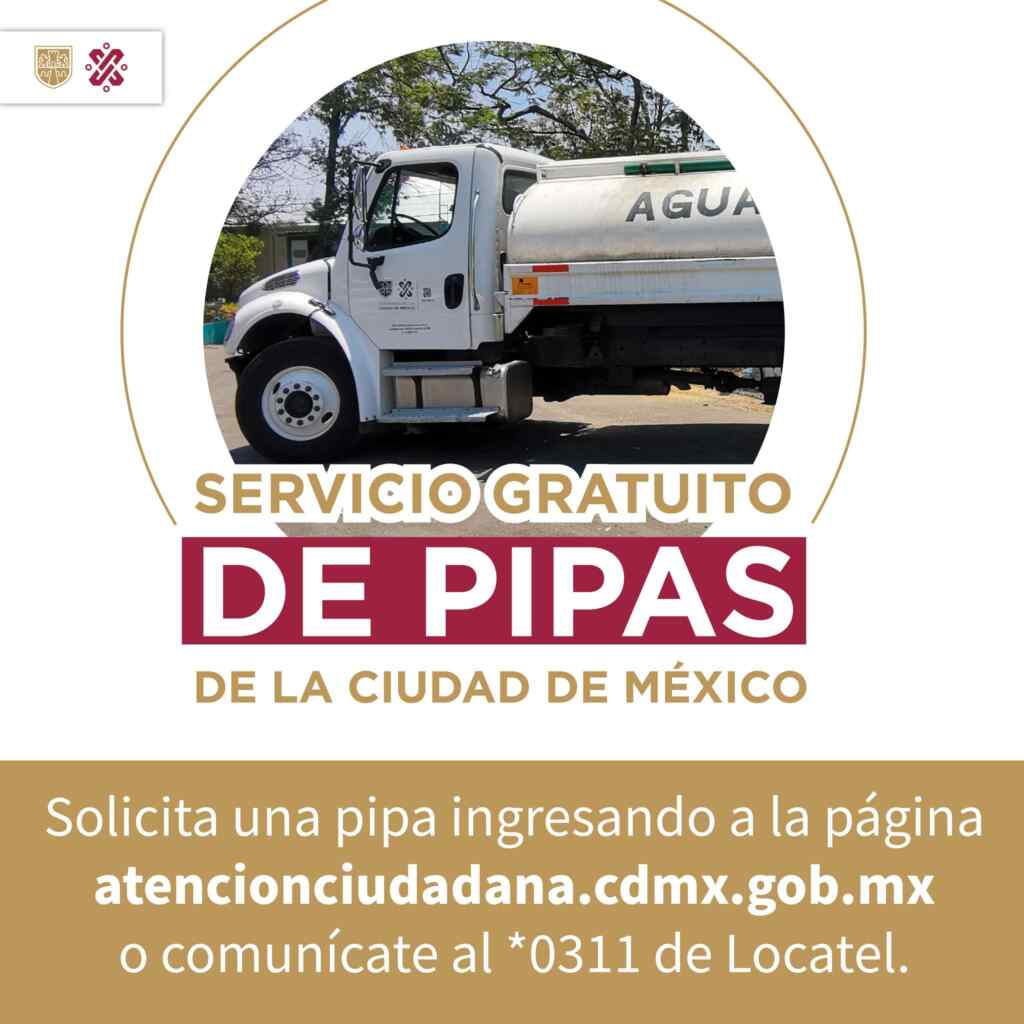 Servicio gratuito de pipas de agua potable a domicilio por parte del ...