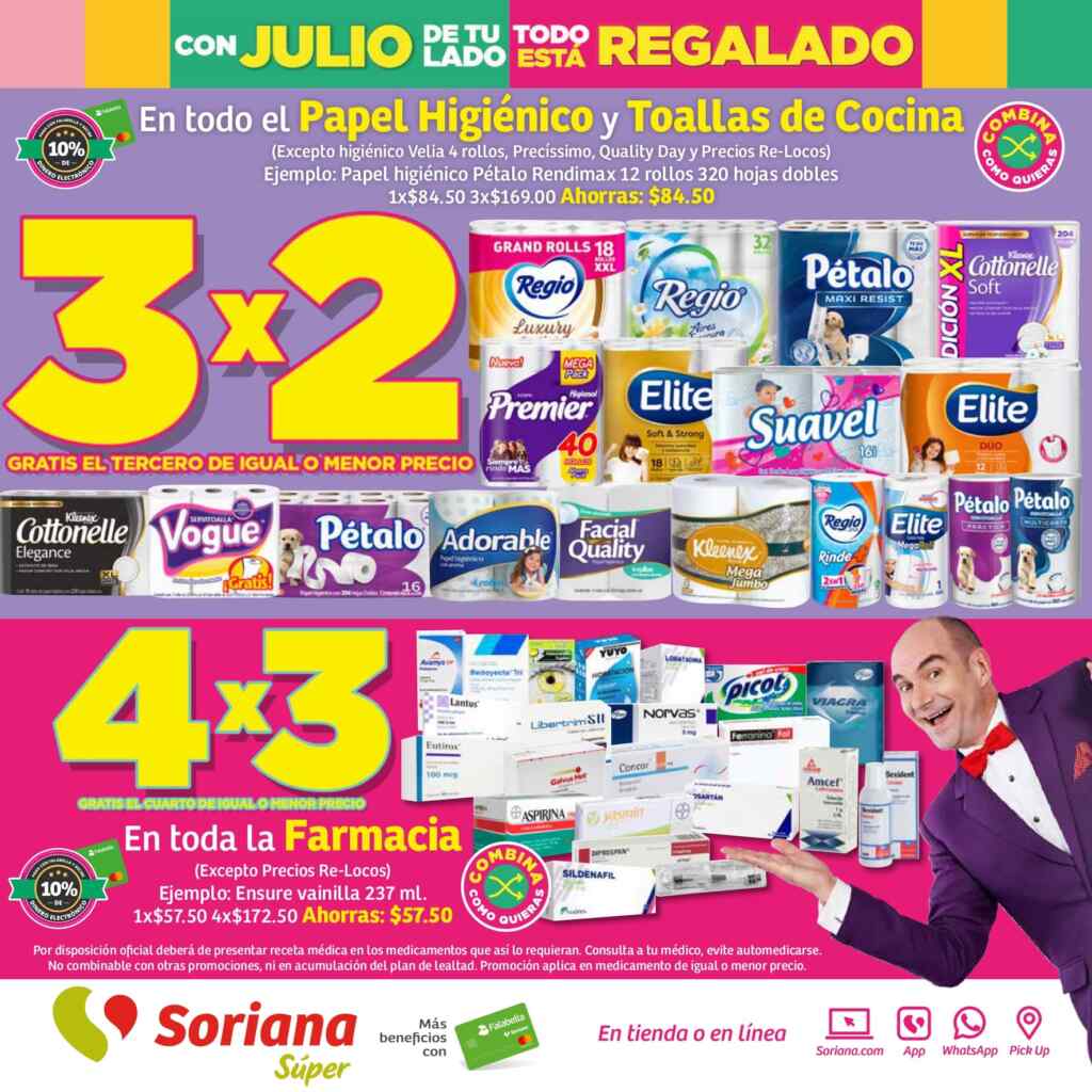 Folleto Julio Regalado 2023 en Soriana Super con 4x2, 3x2 y más al 5 de ...