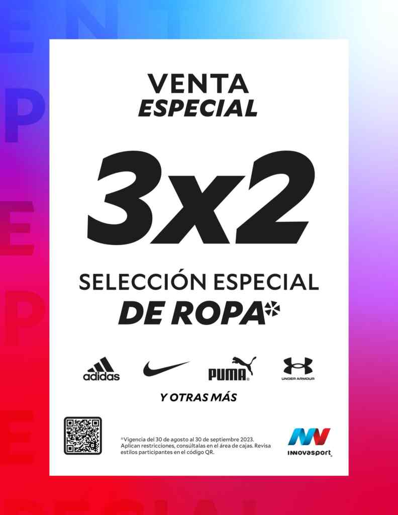 Venta Especial Innovasport: 3x2 en ropa deportiva Nike, Adidas, Puma y más