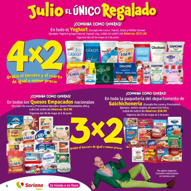Folleto Julio Regalado 2024 en Soriana Súper: 4x2 en papel higiénico, shampoos y ...