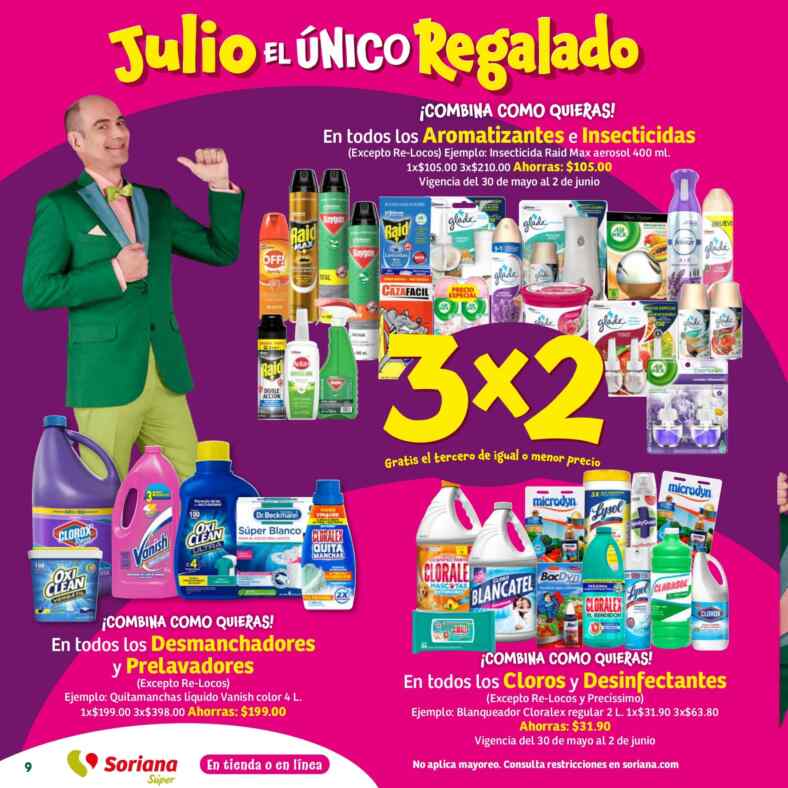 Folleto Julio Regalado 2024 en Soriana Súper: 4x2 en papel higiénico, shampoos y ...