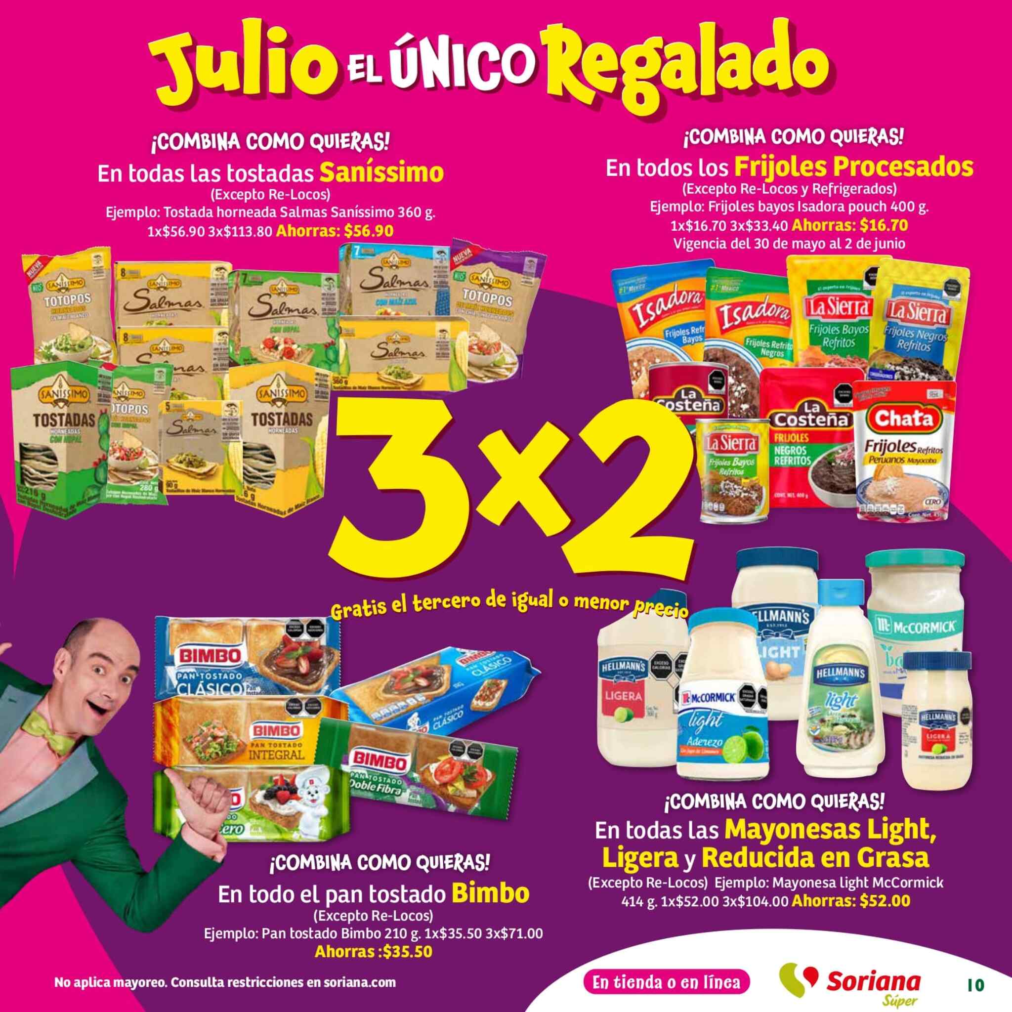Folleto Julio Regalado 2024 en Soriana Súper: 4x2 en papel higiénico, shampoos y ...