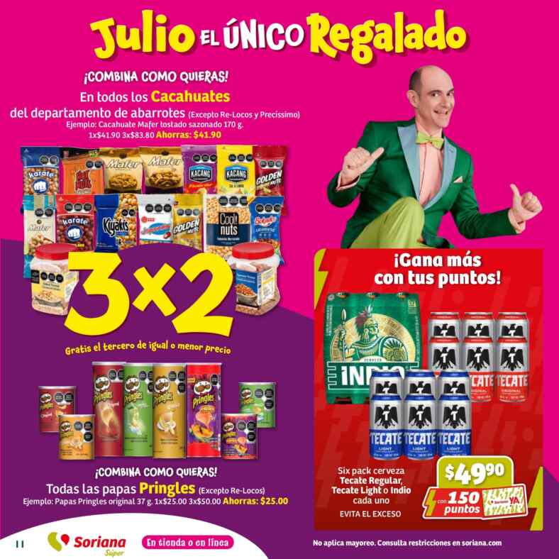 Folleto Julio Regalado 2024 en Soriana Súper: 4x2 en papel higiénico, shampoos y ...
