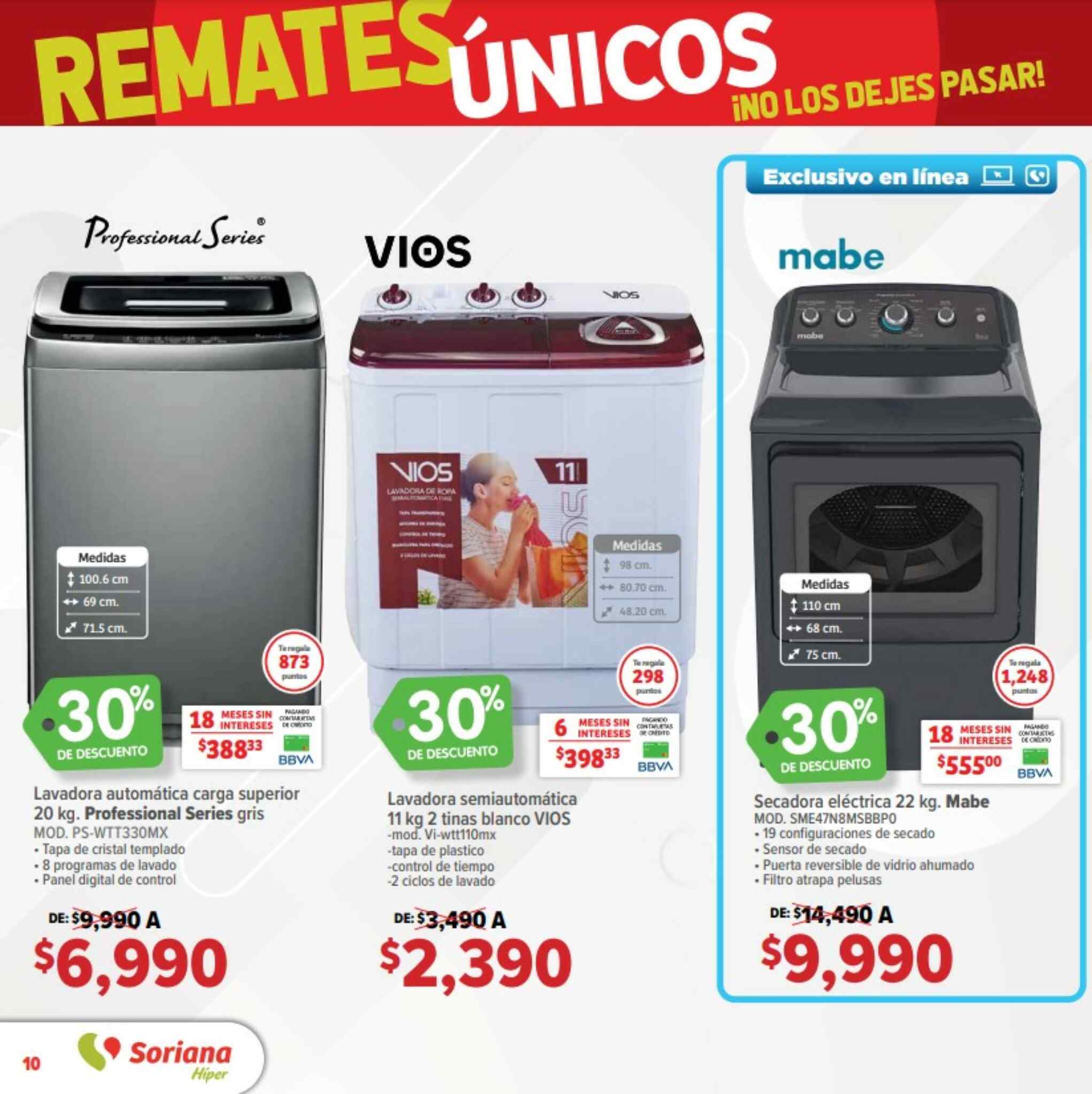 Folleto Remates Únicos Soriana: Hasta 70% de descuento