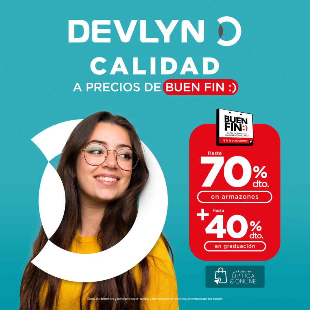 Devlyn Buen Fin 2024: Hasta 70% de descuento en armazones y más