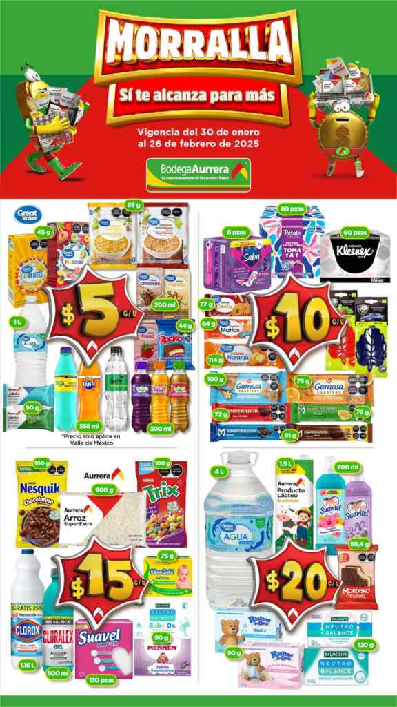 Folleto Bodega Aurrera Morralla con productos desde $5 al 26 de febrero ...