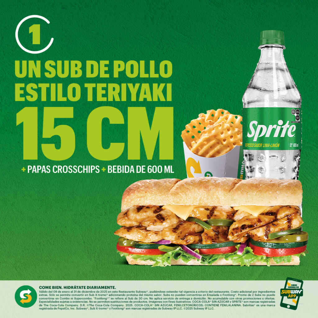 Promoción Subway 2025: Combos de subs participantes a $99 o 2 subs por ...