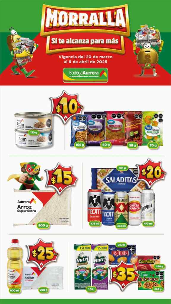 Folleto Bodega Aurrera Morralla con productos desde $5 al 9 de abril 2025