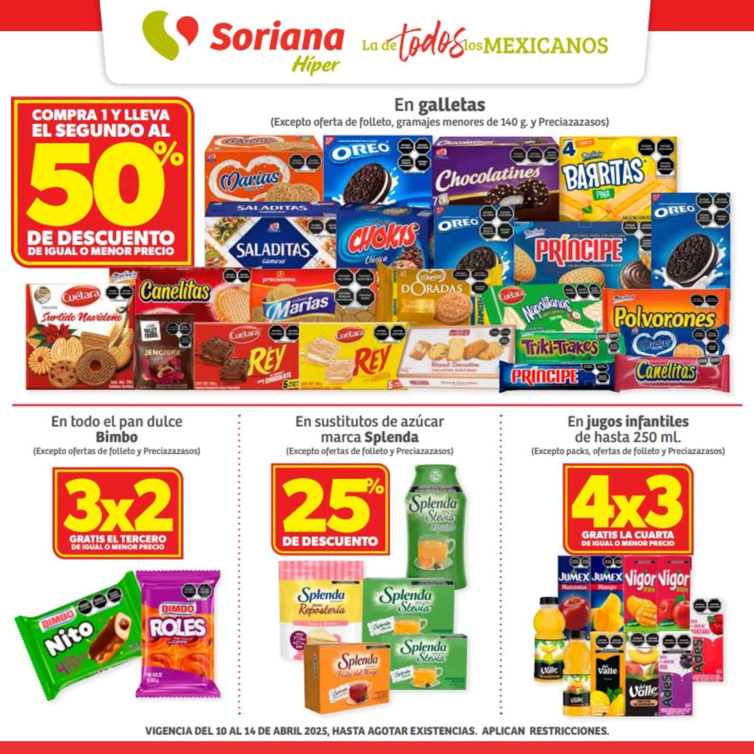 Folleto Soriana fin de semana al 14 de abril 2025: 2do al 50% en marca ...